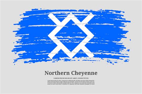 브러시 스트로크 효과와 정보 텍스트 포스터 벡터와 북부 Cheyenne 플래그 0명에 대한 스톡 벡터 아트 및 기타 이미지