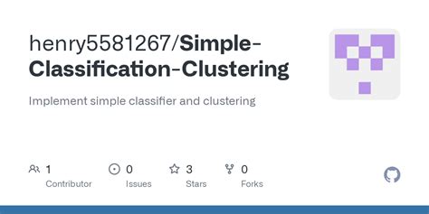 GitHub Henry Simple Classification Clustering Implement Simple Classifier And Clustering