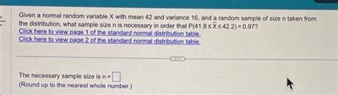 Solved Given A Normal Random Variable X With Mean 42 And