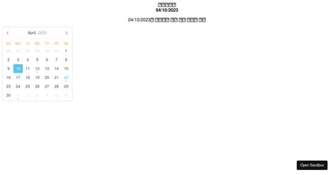 Air Datepicker Examples Codesandbox