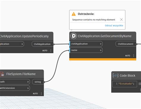 Sequence Contains No Matching Element Civil 3d Dynamo