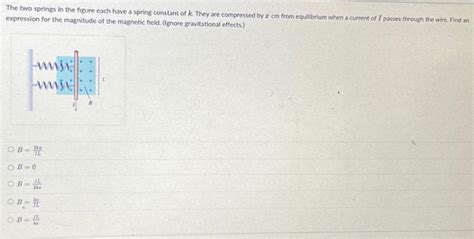 Solved The Two Springs In The Figure Each Have A Spring Chegg Com