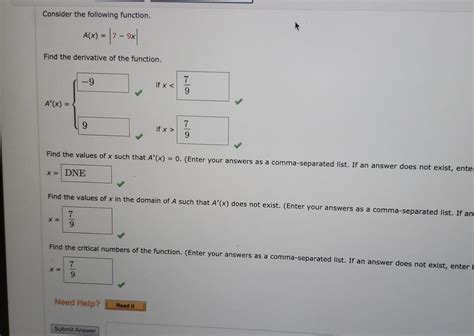 solved consider the following function a x 7 9x find