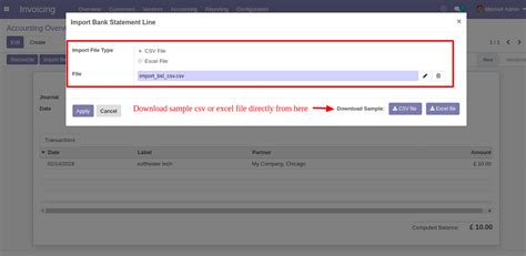 Import Bank Statement Lines From Csv Import Bank Statement Line Odoo