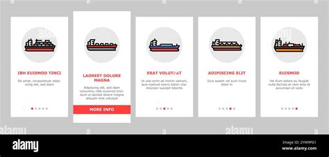 Ship Cargo Maritime Navigation Onboarding Icons Set Vector Stock Vector