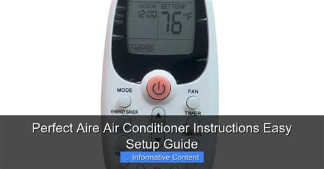 Perfect Aire Air Conditioner Instructions Easy Setup Guide Air