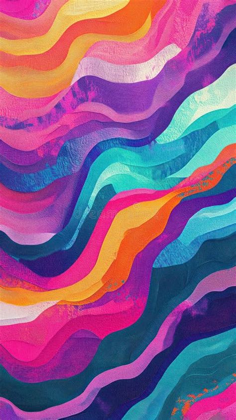 Colorful Abstract Waves In Vibrant Hues Create A Dynamic Visual Experience Stock Illustration