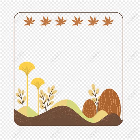 가을 황금 나뭇잎 테두리 PNG 일러스트 무료 다운로드 Lovepik