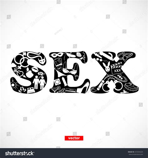 Inscription Sex Consisting Sexual Objects Symbols vector de stock libre de regalías
