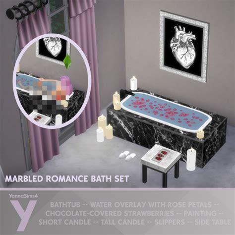 Marbled Romance Bath Set Yannasims4 At The Sims 4 Nexus Mods And