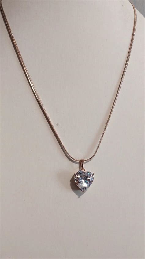 ᐉ Кулон з цирконом у формі серця Xuping Jewelry на ланцюжку плетіння змійка ювелірний сплав 50