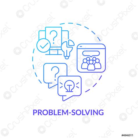 problem solving blue gradient concept icon stock vector 4846311