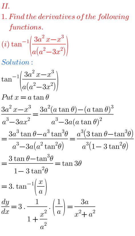 Inter Maths 1b Solutions For Differentiation Exercise 9 C Maths Glow