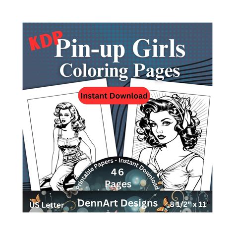 Kdp Coloring Pages Pin Up Girls Coloring Book For Kdp Plr Coloring Book