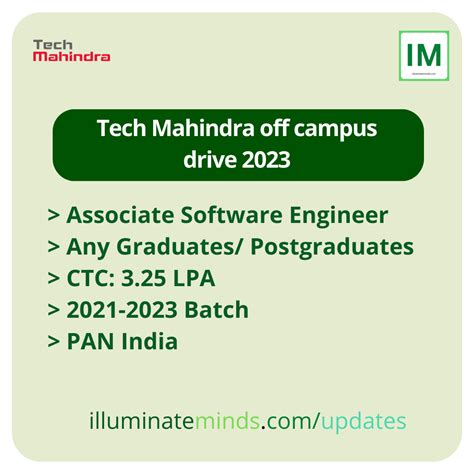 Tech Mahindra Off Campus Drive 2023 Associate Software Engineer Any Graduates Postgraduates