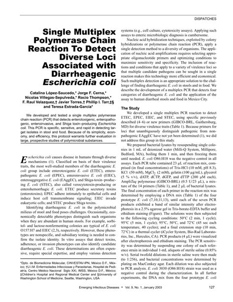 Pdf Single Multiplex Polymerase Chain Reaction To Detect Diverse Loci Associated With