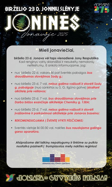 Joninės Jonavoje 2025 Jonavos KultŪros Centras