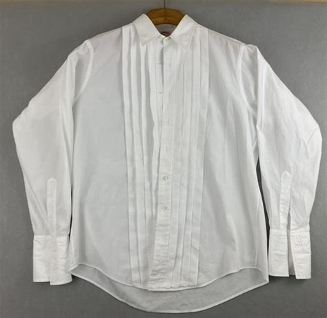 Brooks Brothers Makers Tuxedo Shirt Men 16 5 White French Cuff Cotton