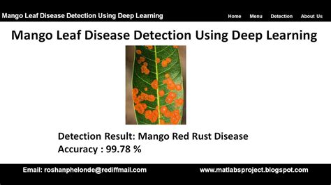 Mango Leaf Disease Detection Using Deep Learning Cnn Mango Leaf Disease Classification Using