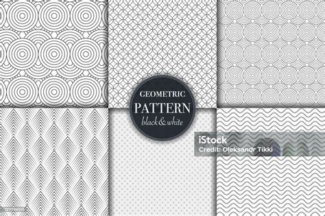 6 흑백 그레이 스케일 기하학적 패턴 배경의 집합입니다 추상 선 벽지 전단지 표지 배너 디자인 템플릿 미니멀 리스트 장식 패브릭 인쇄 텍스처배경에 대한 도트 트렌디 한