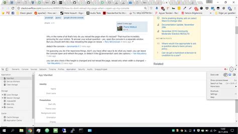 Javascript How To Not Reload My Page When I Open Up My Console