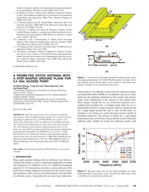 A Probe Fed Patch Antenna With A Step Shaped Ground Plane For 24 Ghz