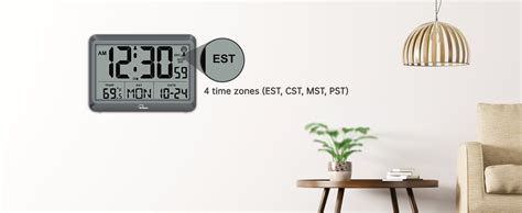 Wallarge Atomic Clock Battery Operated Large Display Digital Alarm Clock With