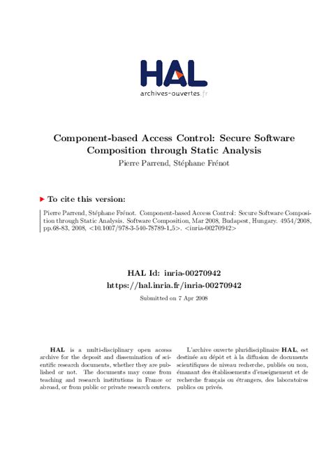 Pdf Component Based Access Control Secure Software Composition