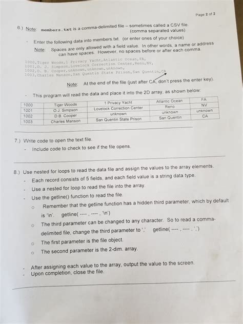 Solved Extra Credit 3 2d Array Exclusive Members Create A