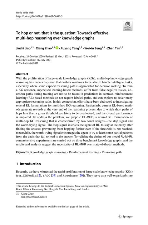 PDF To Hop Or Not That Is The Question Towards Effective Multi Hop