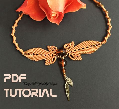 Micro Macrame Necklace Pattern Macrame Necklace Tutorial Etsy