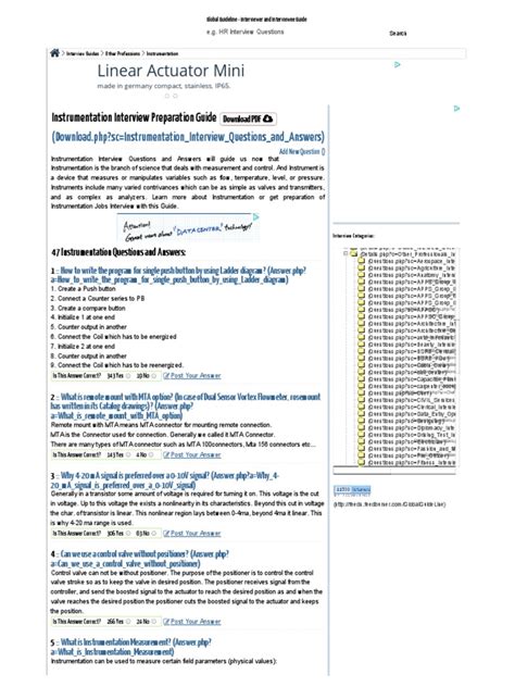 47 Instrumentation Interview Questions And Answers Pdf Instrumentation Flow Measurement
