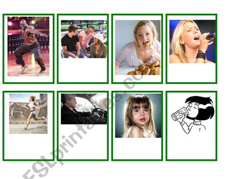 Present Continuous Memory Game Esl Worksheet By Arleane