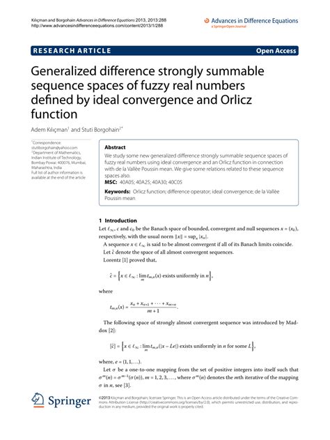 pdf generalized difference strongly summable sequence spaces of fuzzy