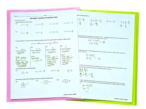 Rational Number Operations End Of Unit Review Activities Add Subtract Multiply