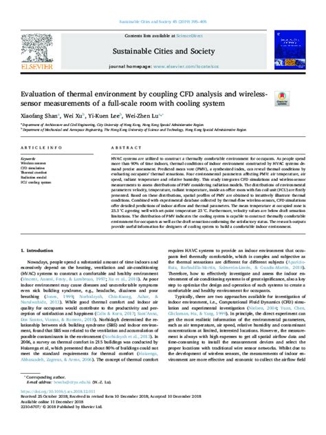 pdf evaluation of thermal environment by coupling cfd analysis and