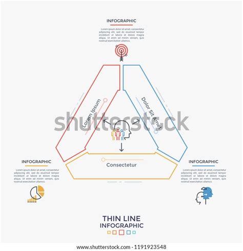 Truncated Triangle Divided Into 3 Pieces Stock Vector Royalty Free 1191923548