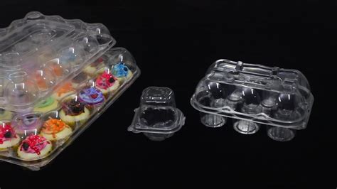 미니 크기 용기 컵케익 플라스틱 일회용 식품 케이크 상자 맞춤형 컵케익 홀더 일회용 컵케익 허용 Cngua Buy 미니 사이즈 컵 케이크 용기맞춤 컵 케이크 상자6