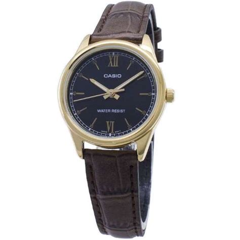 Casio Ladies Leather Couple Watch Ltpv005gl 1b2 Ltp V005gl 1b2