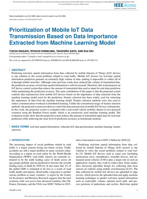 Pdf Prioritization Of Mobile Iot Data Transmission Based On Data