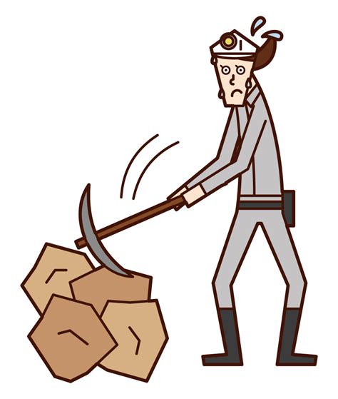 석탄 광부 남성의 그림 무료 일러스트 소재집 Kukukeke