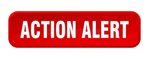 Action Alert Button Action Alert Square 3d Push Button Stock Vector