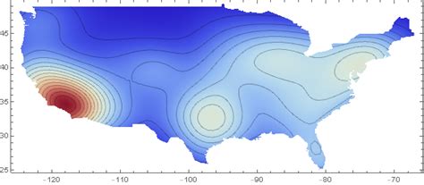 Plotting Show Density Plot On A Geographic Map Mathematica Stack
