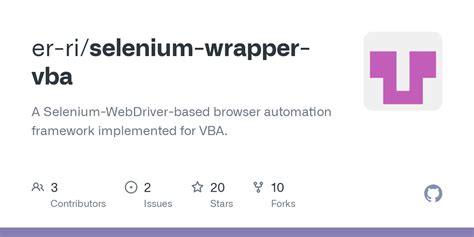 Github Er Ri Selenium Wrapper Vba A Selenium Webdriver Based Browser
