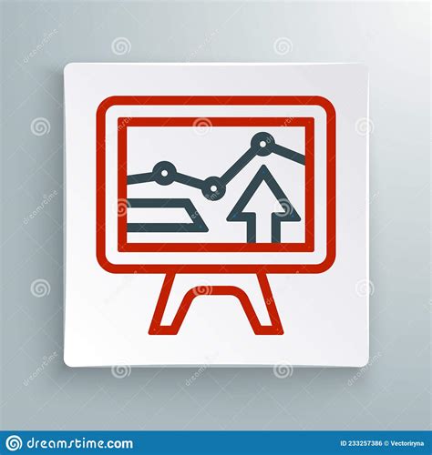 Line Computer Monitor With Graph Chart Icon Isolated On White