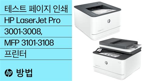 테스트 페이지 인쇄 방법 Hp Laserjet Pro 3001 E 3008 E 및 Mfp 3101 E 3108 E 프린터