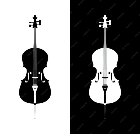 Premium Vector Cello In Black And Blue Colors