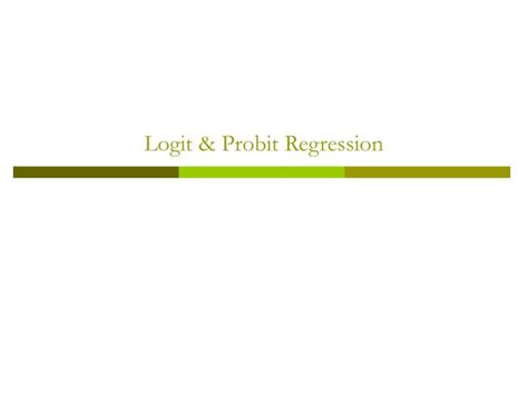 Ppt Logit And Probit Regression Powerpoint Presentation Free Download