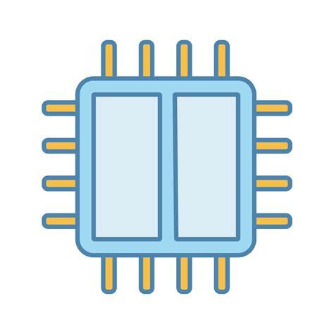 Dual Core Processor Color Icon X2 Microprocessor Microchip Chipset Cpu Central Processing