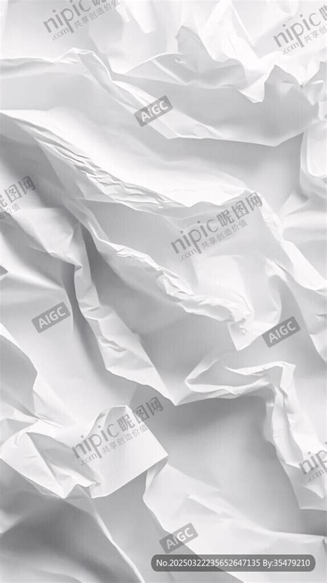 Ai创作图皱褶 白色 纸张 纹理 背景 抽象 单色 光影 立体 深度 对比 阴影 折叠 皱纹 纤维 脆弱 触感 视 艺术 设计 摄影 自然 有机 几何 简约 现代 极简主义 干净 清新 纯粹